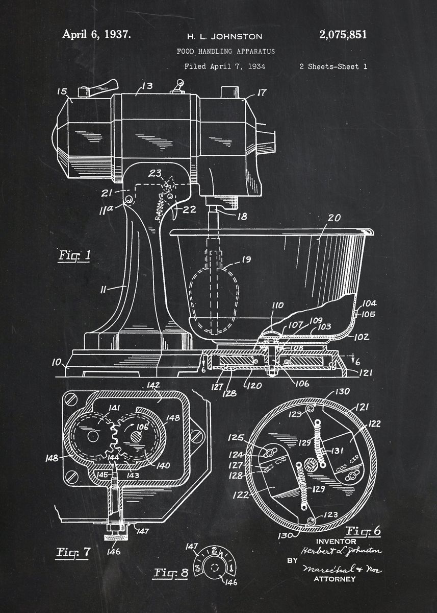 'Stand Mixer' Poster, picture, metal print, paint by IMR Designs | Displate