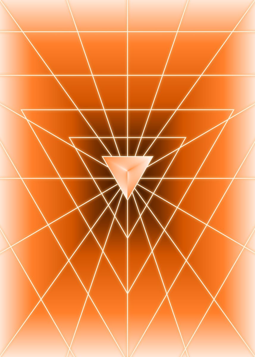 'Orange Triangle Light' Poster, picture, metal print, paint by Josh B ...