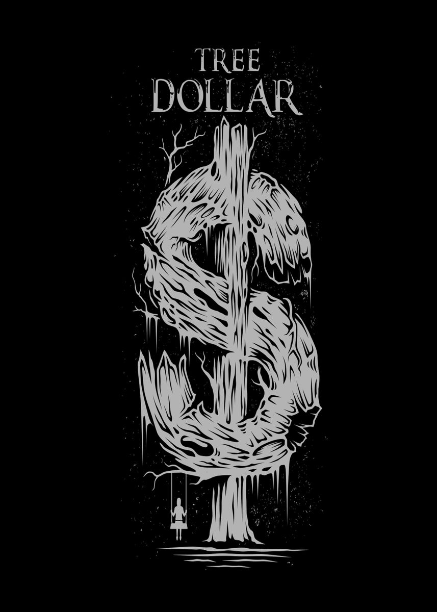 'tree dollar gift' Poster, picture, metal print, paint by Marc | Displate