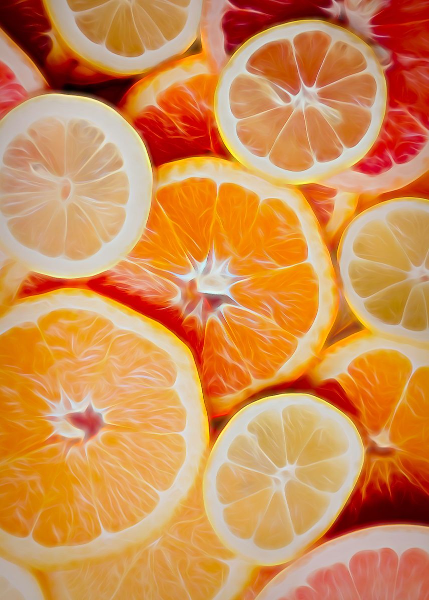 'Citrus Fruits' Poster, picture, metal print, paint by Armstrong | Displate