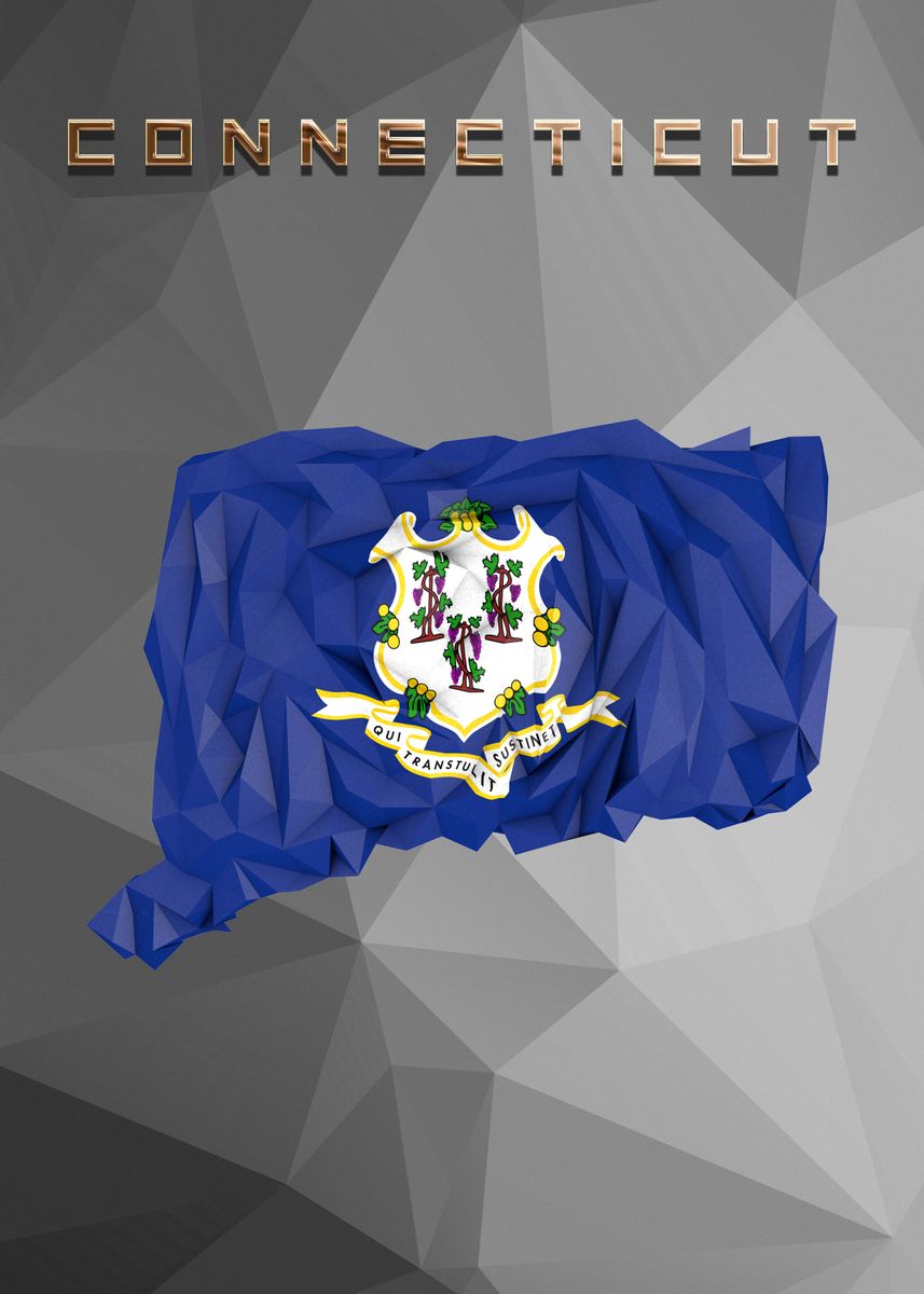 'Connecticut State Map' Poster, picture, metal print, paint by Five ...