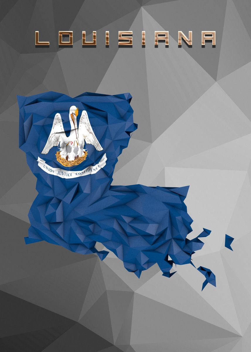 'Louisiana State Map' Poster, picture, metal print, paint by Five ...