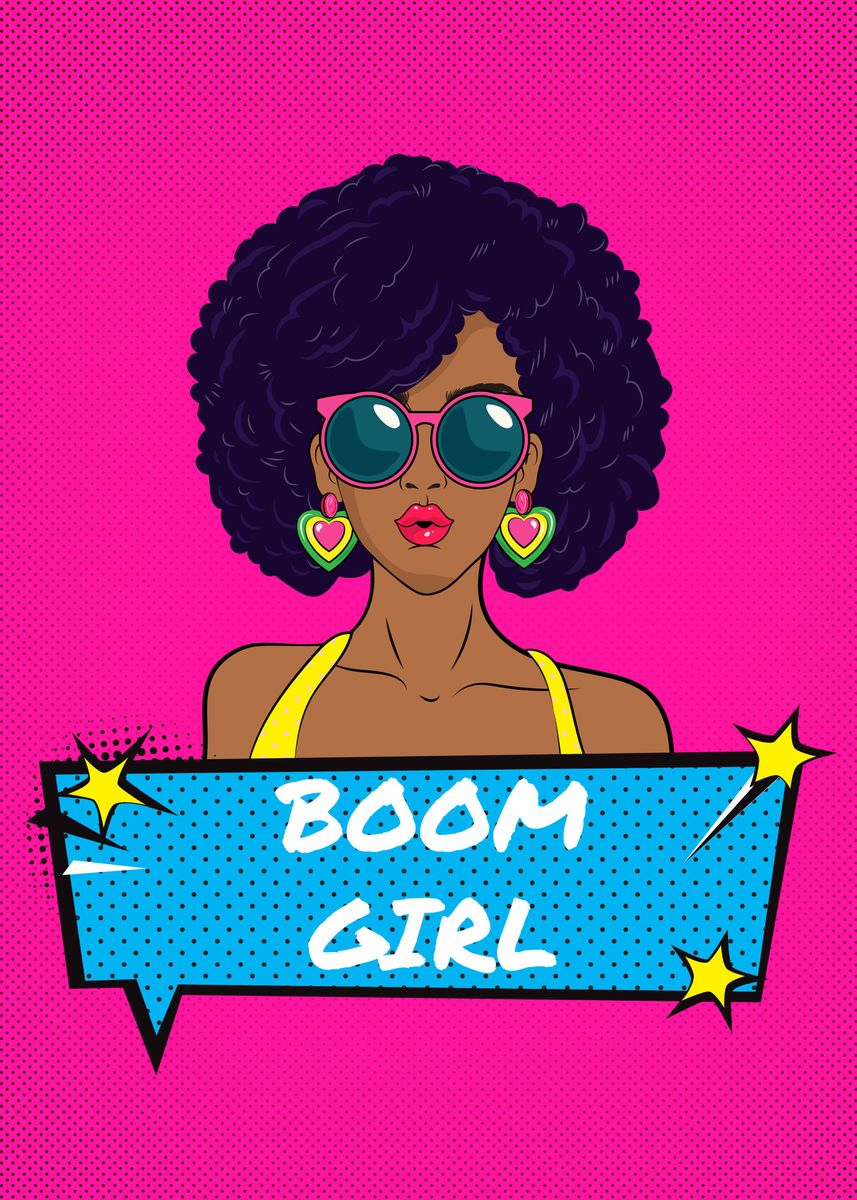 'Boom Girl Pop art' Poster, picture, metal print, paint by Max Ronn ...