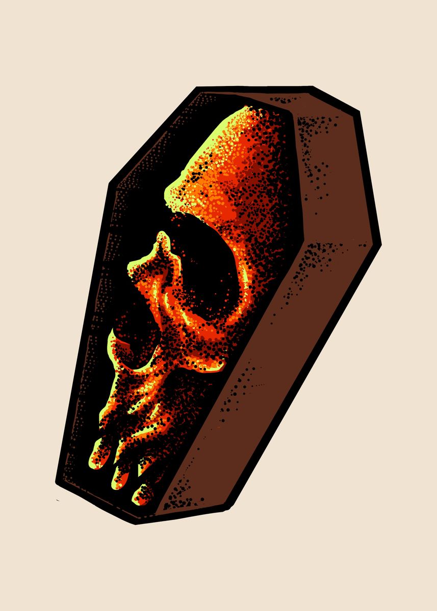 'Skull head coffin ' Poster, picture, metal print, paint by design by ...