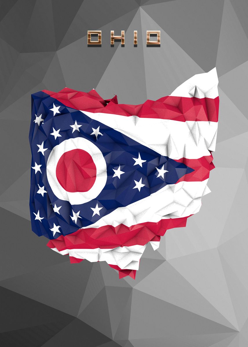 'Ohio State Map' Poster, picture, metal print, paint by Five Senses Art ...