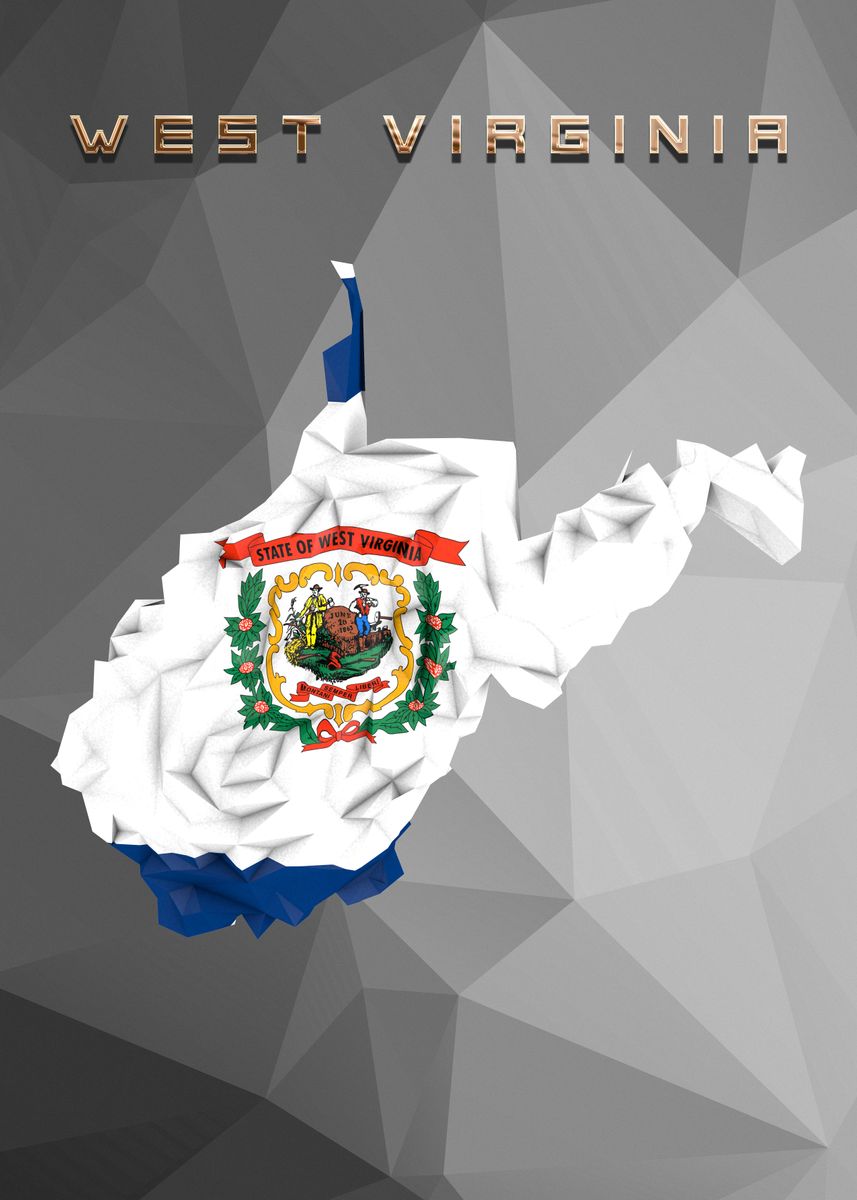 'West Virginia State Map' Poster, picture, metal print, paint by Five ...