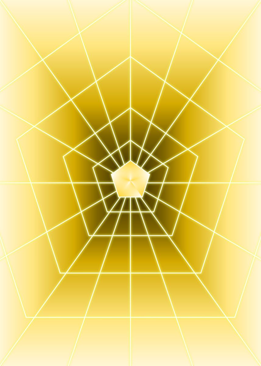 'Yellow Pentagon Light' Poster, picture, metal print, paint by Creatify ...