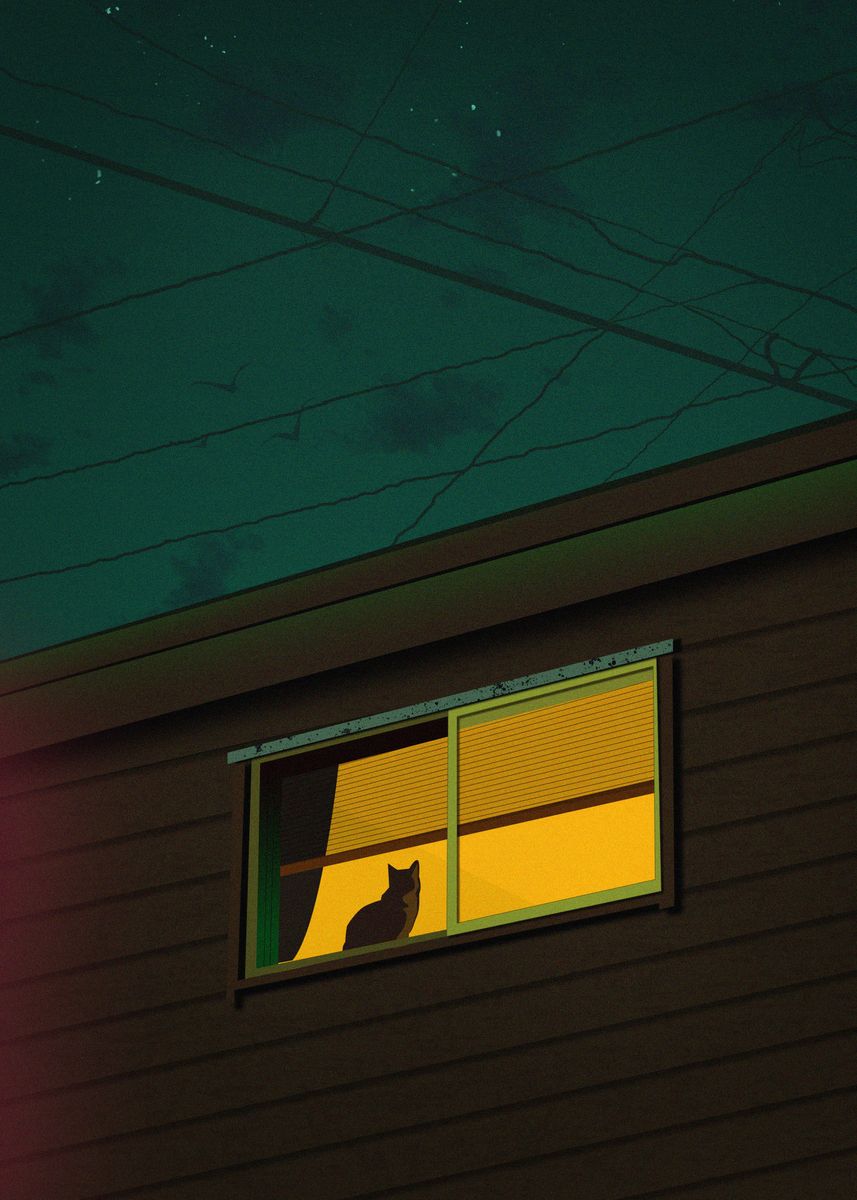 'Framed cat' Poster, picture, metal print, paint by Aloy Mascarenhas ...