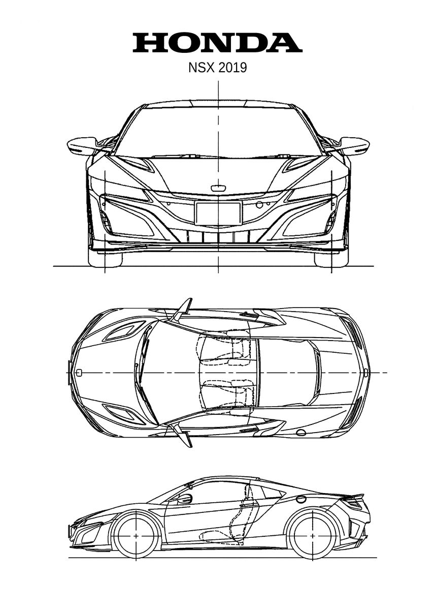'BNW Honda NSX 2019' Poster, picture, metal print, paint by DAVID CARL ...