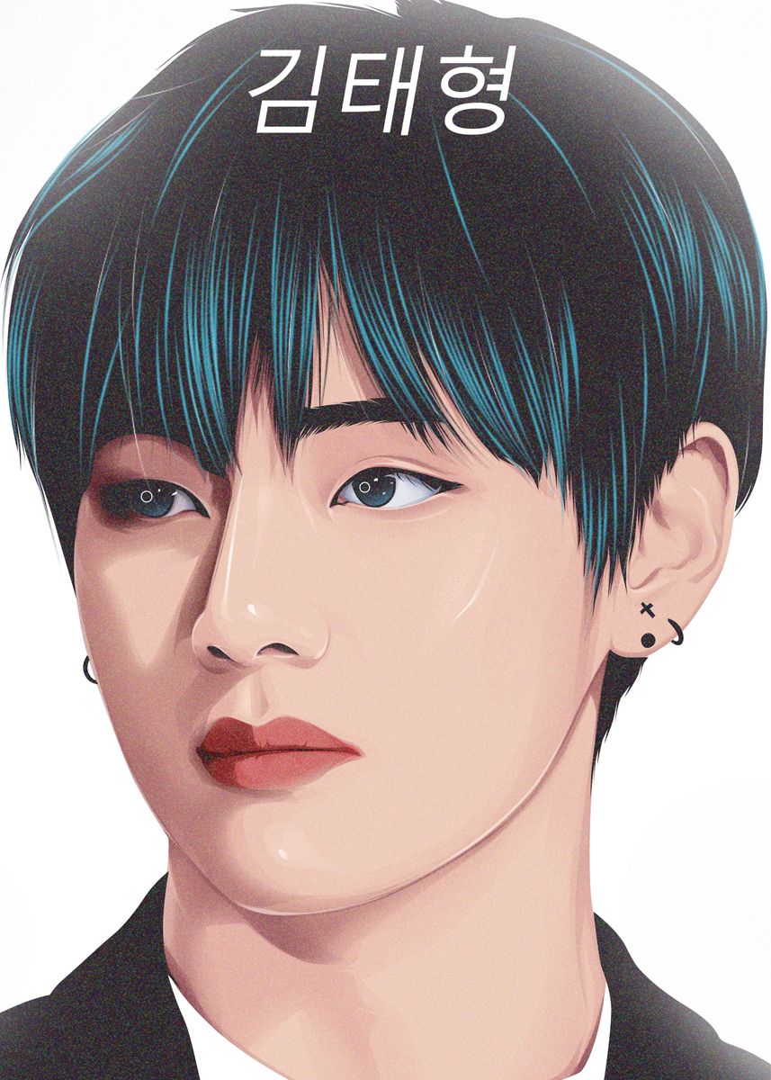 'Kim Taehyung Portrait' Poster, picture, metal print, paint by Mc ...
