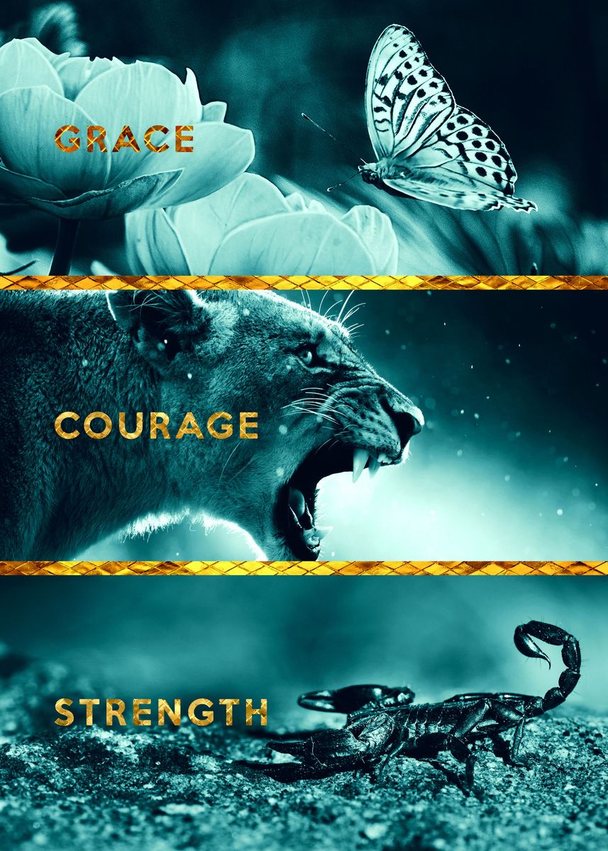 'Grace Courage Strength' Poster, picture, metal print, paint by ...