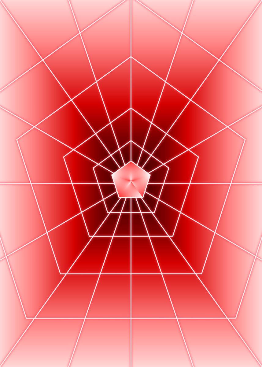 'Red Pentagon Light' Poster, picture, metal print, paint by Josh B ...