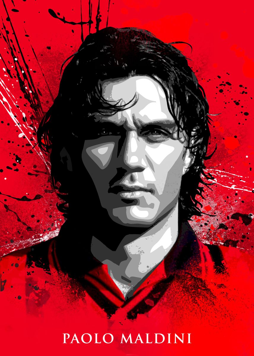 'Paolo Maldini' Poster, picture, metal print, paint by Micho Abstract ...