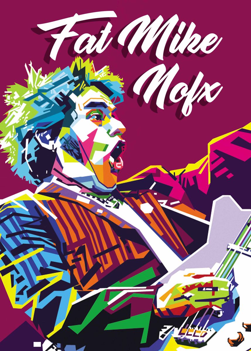 'fat mike nofx ' Poster, picture, metal print, paint by Ummi Art | Displate
