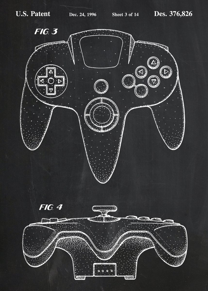'Nintendo 64 Controller' Poster, picture, metal print, paint by IMR ...