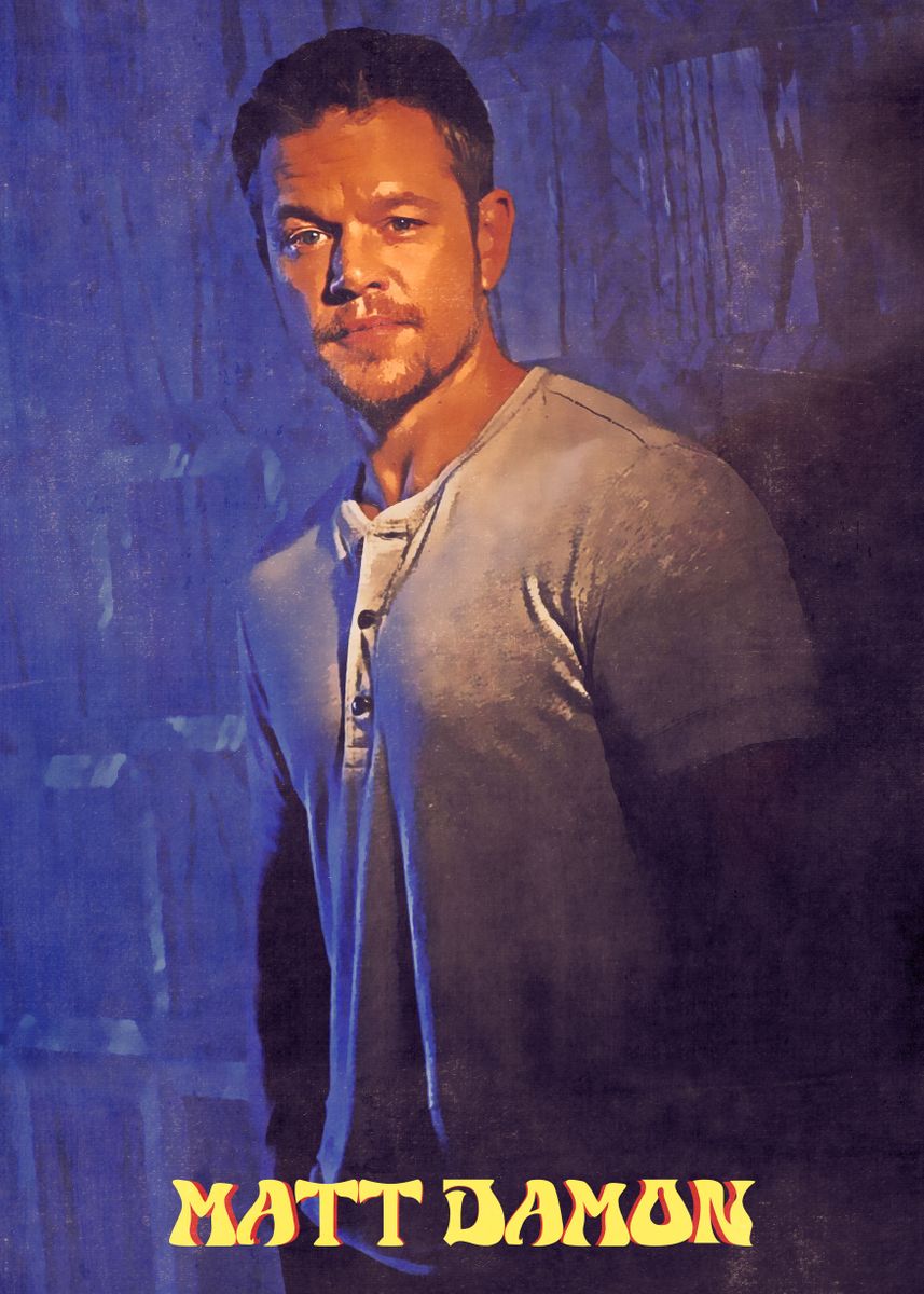 'Matt Damon' Poster, picture, metal print, paint by Anxhela Sufa | Displate