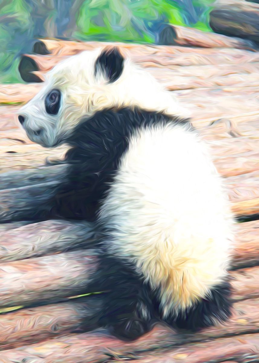 'Baby Panda' Poster, picture, metal print, paint by Armstrong | Displate