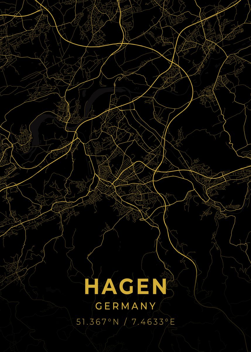 'Hagen Germany' Poster, picture, metal print, paint by Conceptual ...
