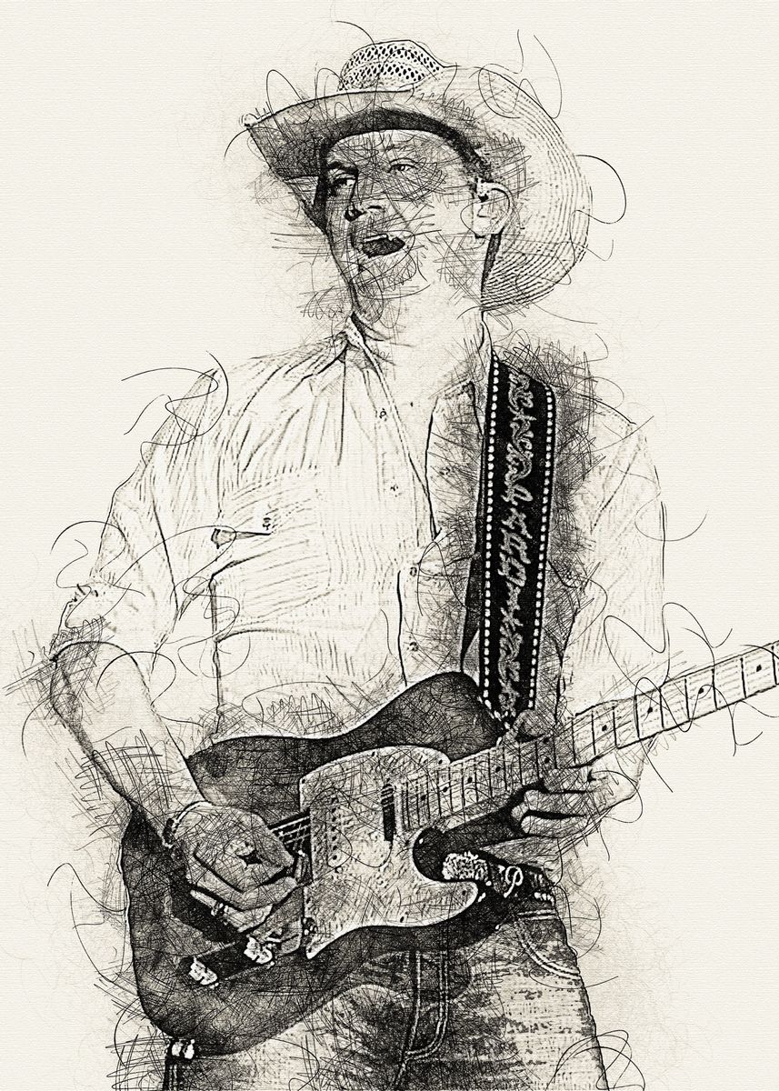 'Jon Pardi' Poster, picture, metal print, paint by TI KI | Displate