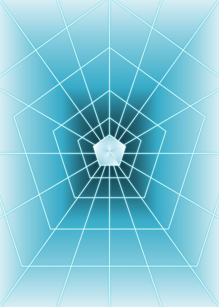 'Blue Pentagon Light' Poster by Josh B | Displate