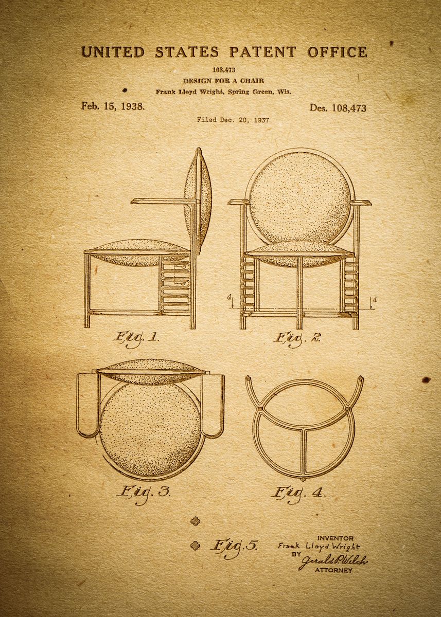 'Chair Patent Print ' Poster, picture, metal print, paint by Hawk ...