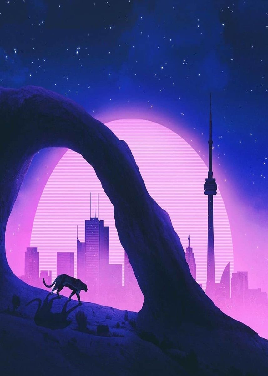 'synth tiger' Poster by Elmehdi Elalaoui | Displate