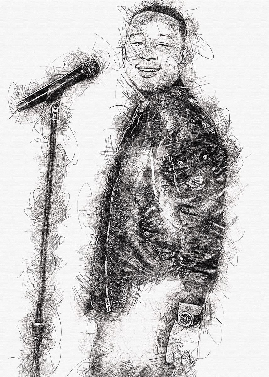 'John Legend' Poster, picture, metal print, paint by SA KE | Displate