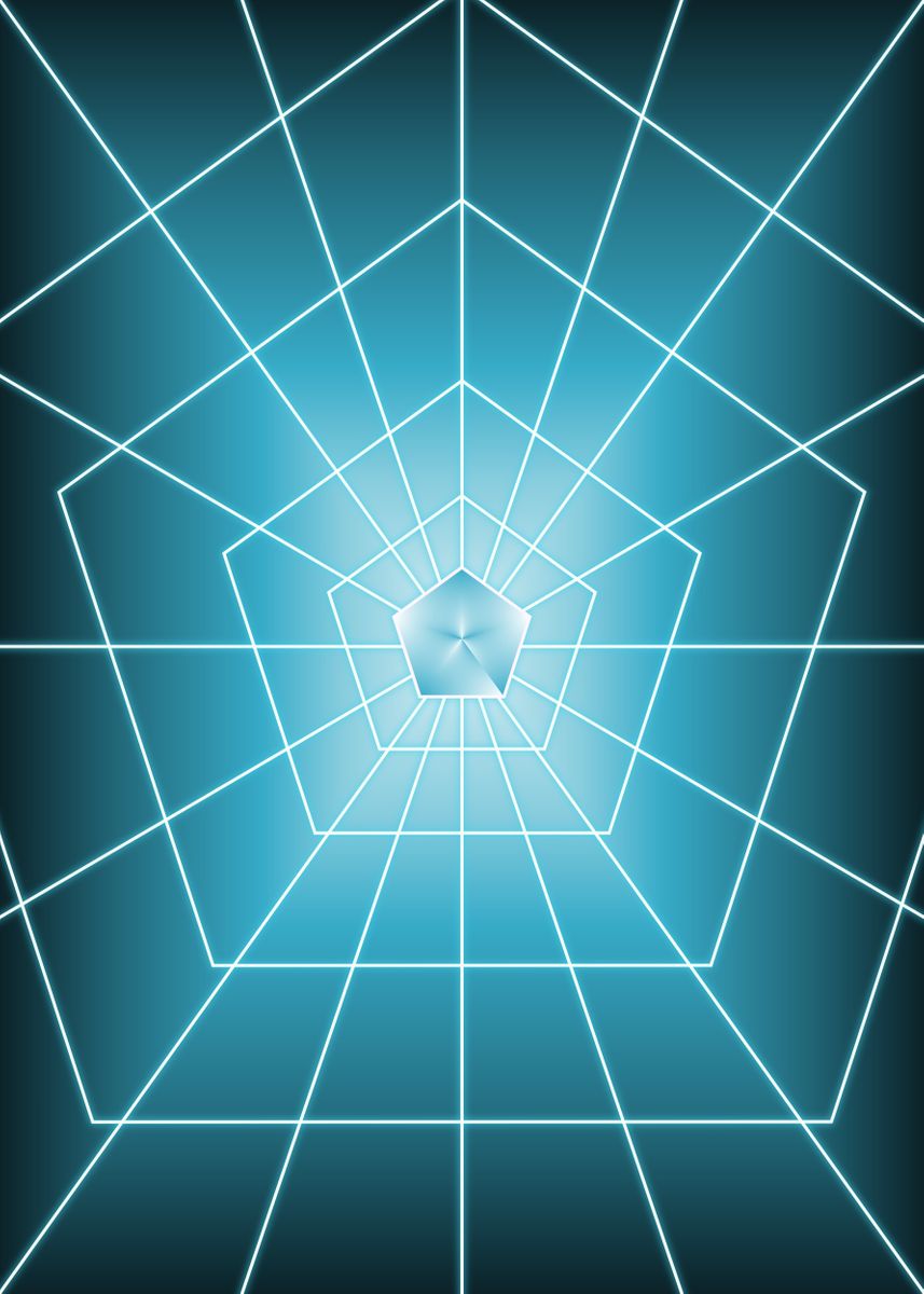 'Blue Pentagon Dark' Poster, picture, metal print, paint by Creatify ...