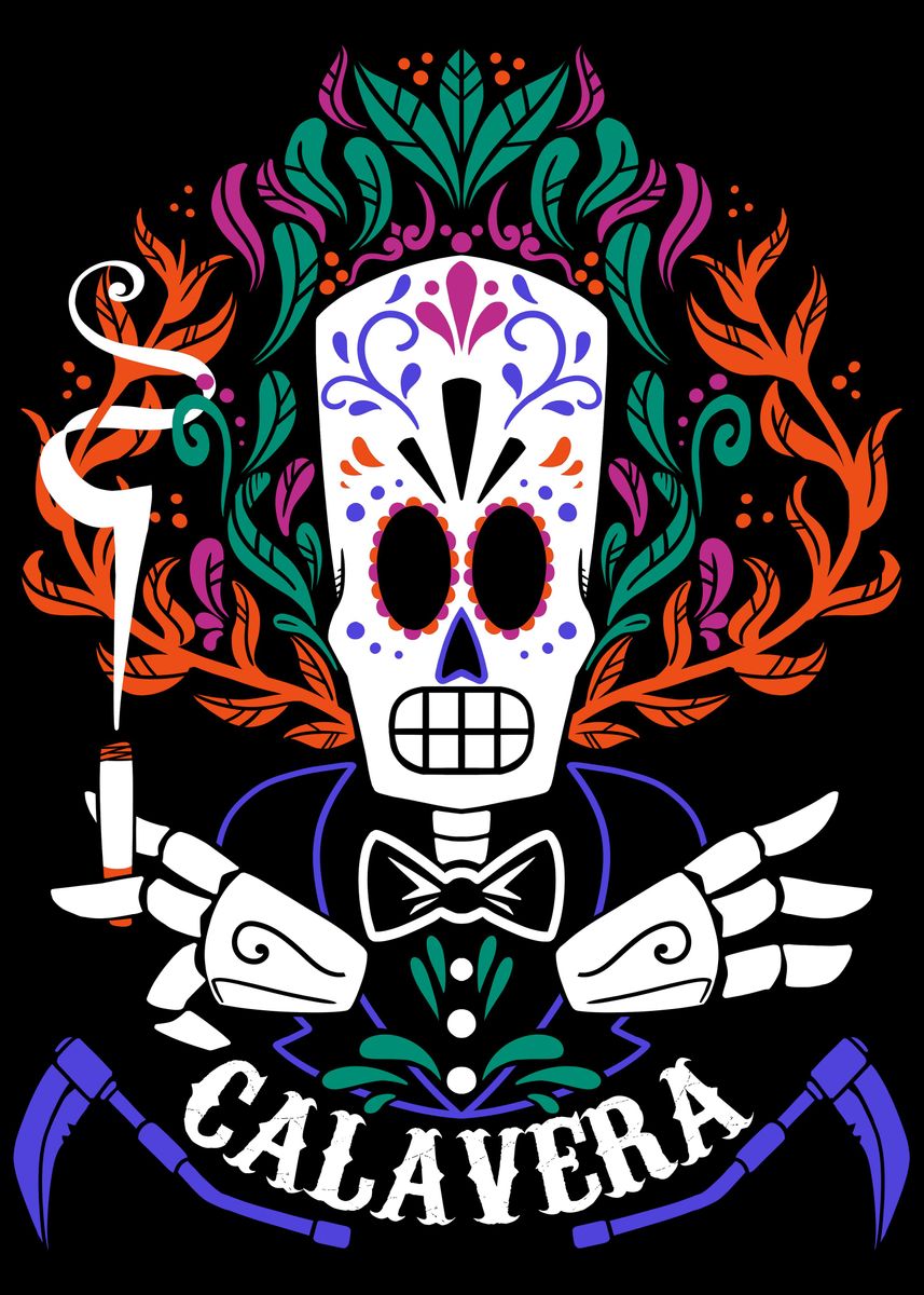 'Calavera Grim Fandango ' Poster, picture, metal print, paint by ...