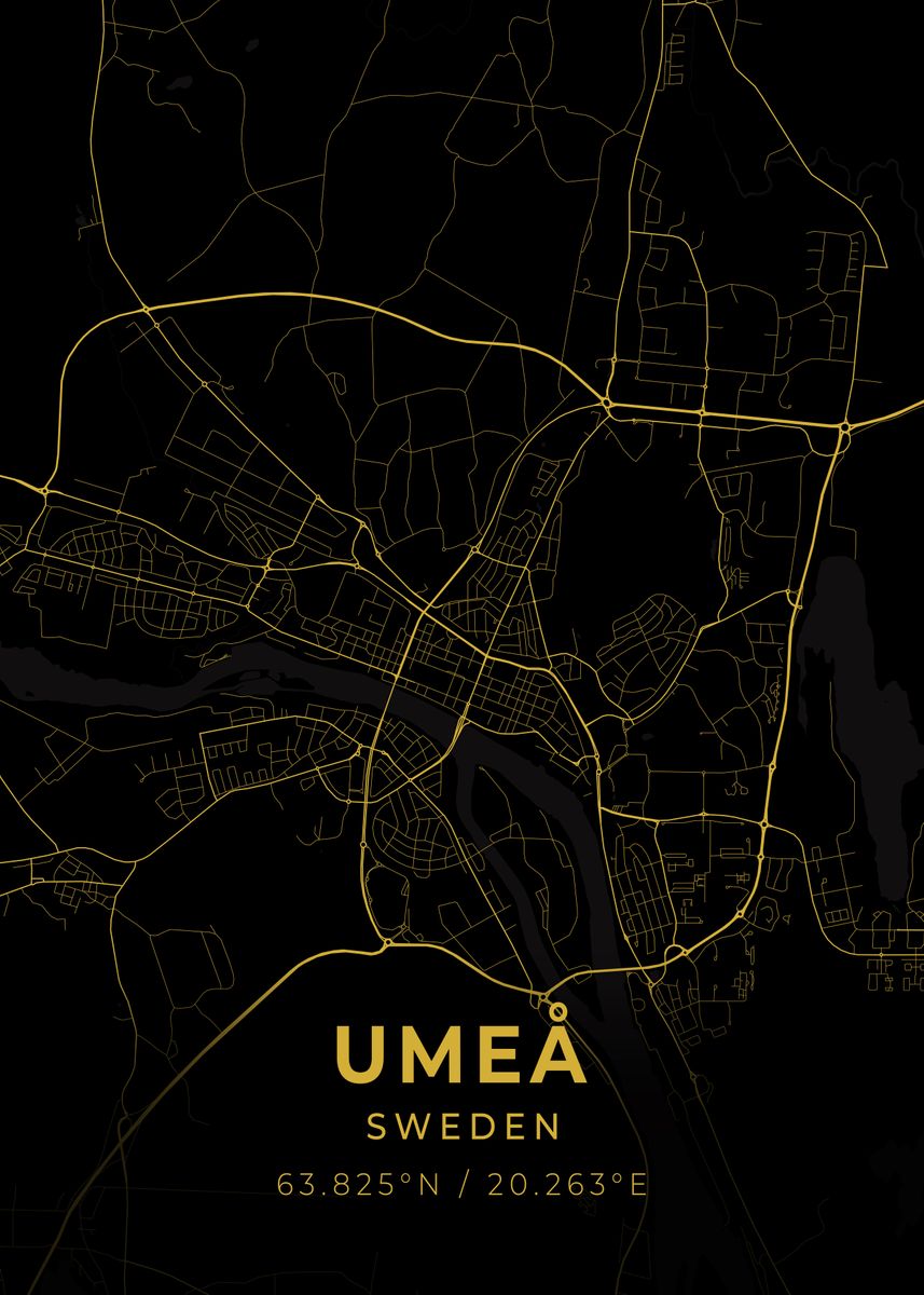 'Umea Sweden' Poster, picture, metal print, paint by Conceptual ...