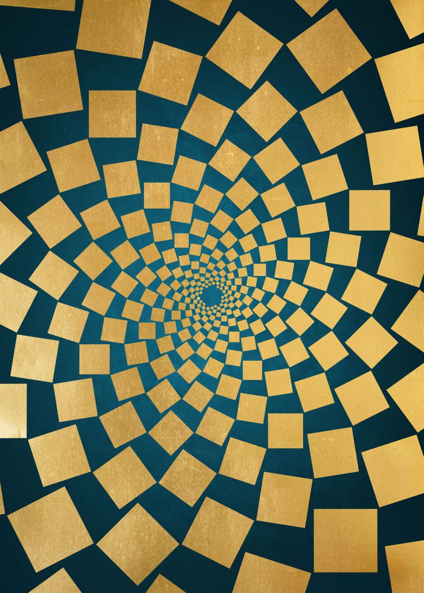 'Fibonacci Square Illusion' Poster by Human Shadow | Displate