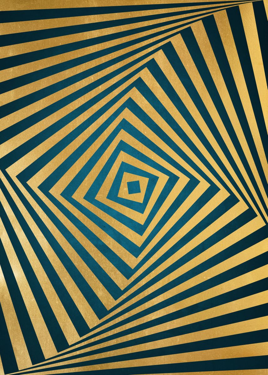 'Twist Turn Square Illusion' Poster, picture, metal print, paint by ...