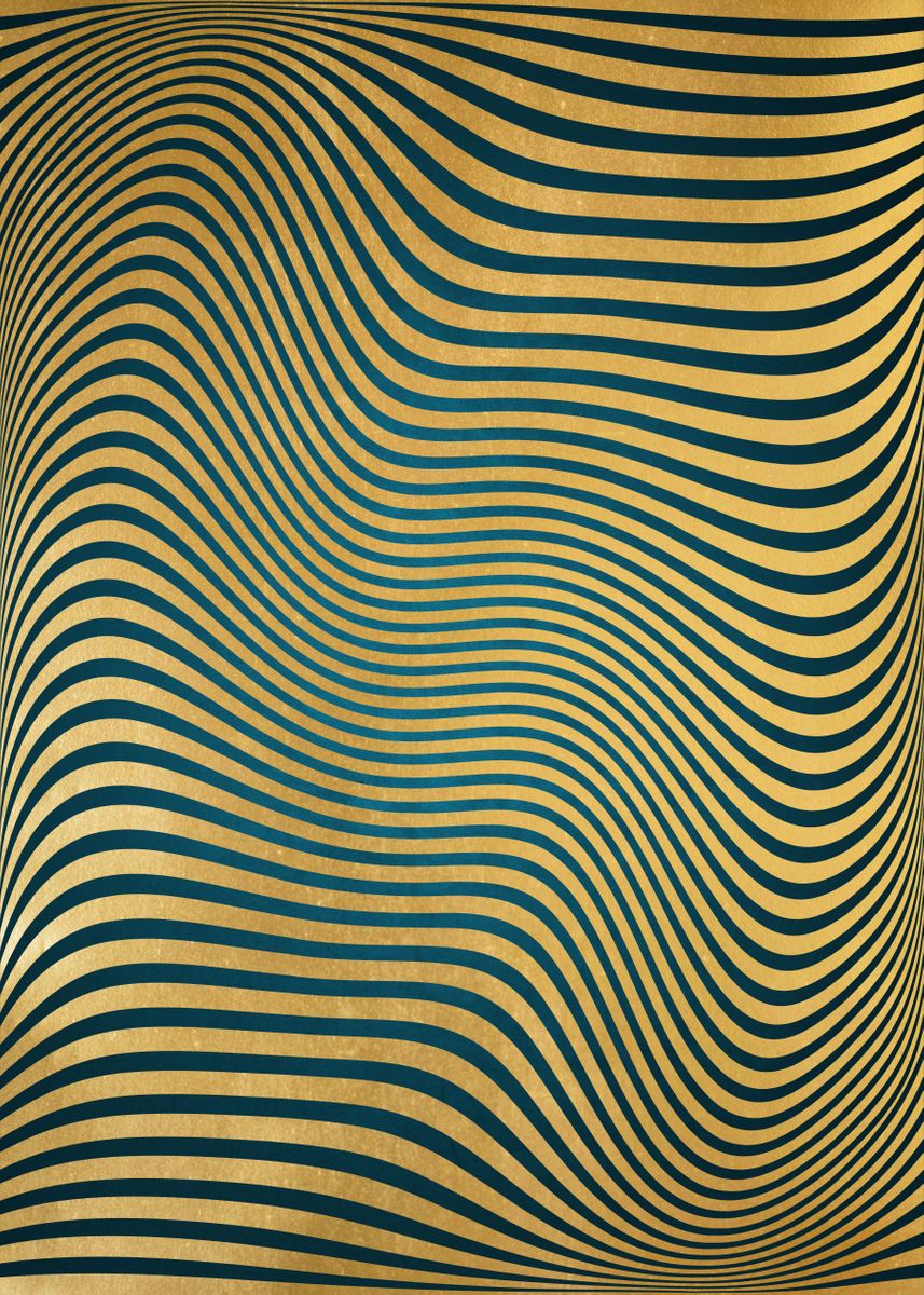 'Line Wave Illusion ' Poster by Human Shadow | Displate