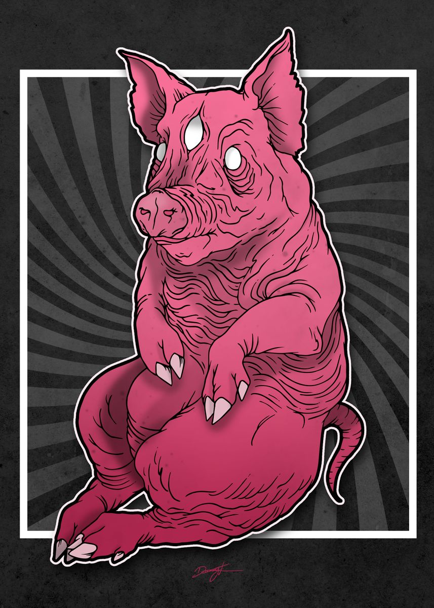 'Swine' Poster, picture, metal print, paint by Danny Kostianos | Displate