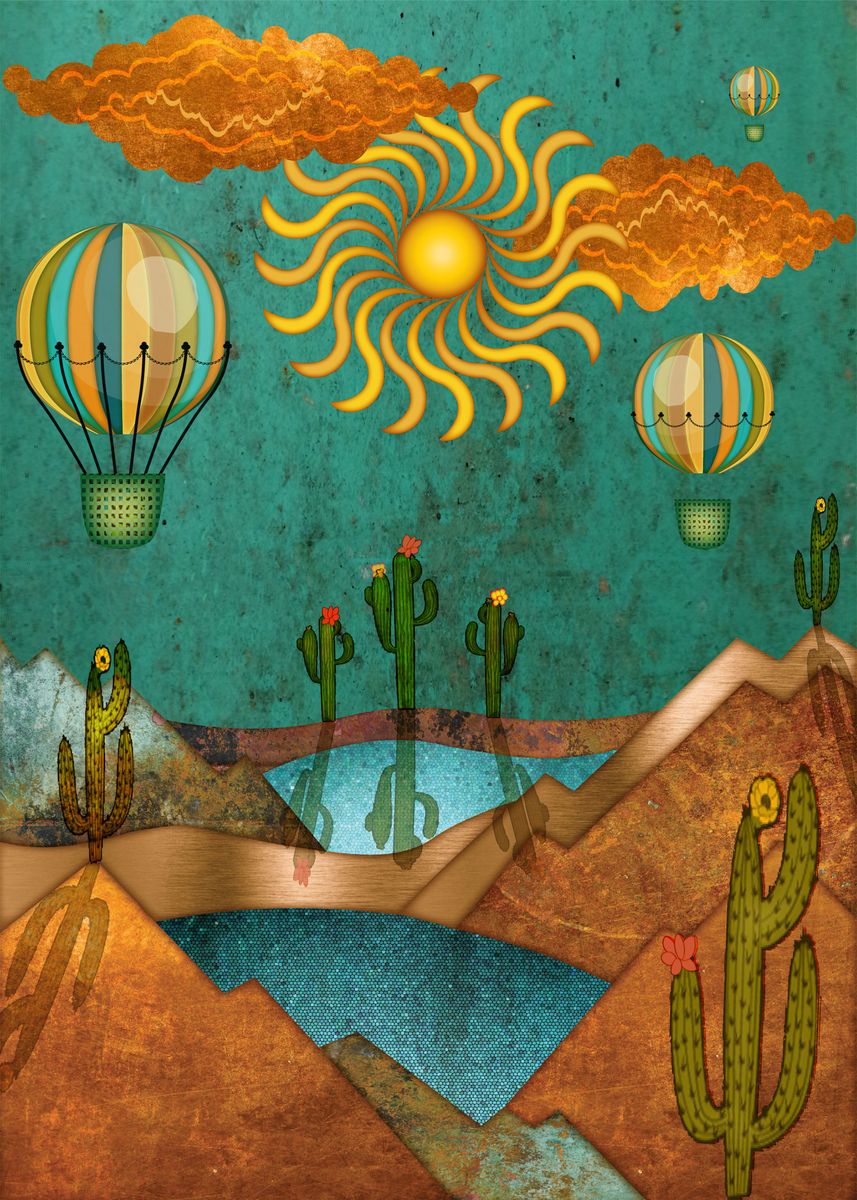 'Sunshine Balloons' Poster, picture, metal print, paint by Ellie Levine ...