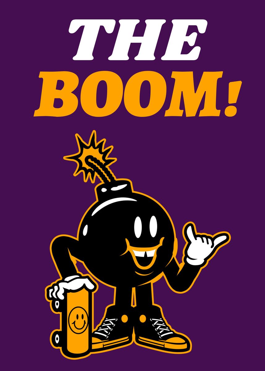 'Funny Boom Bomb Smiley' Poster, picture, metal print, paint by Max ...
