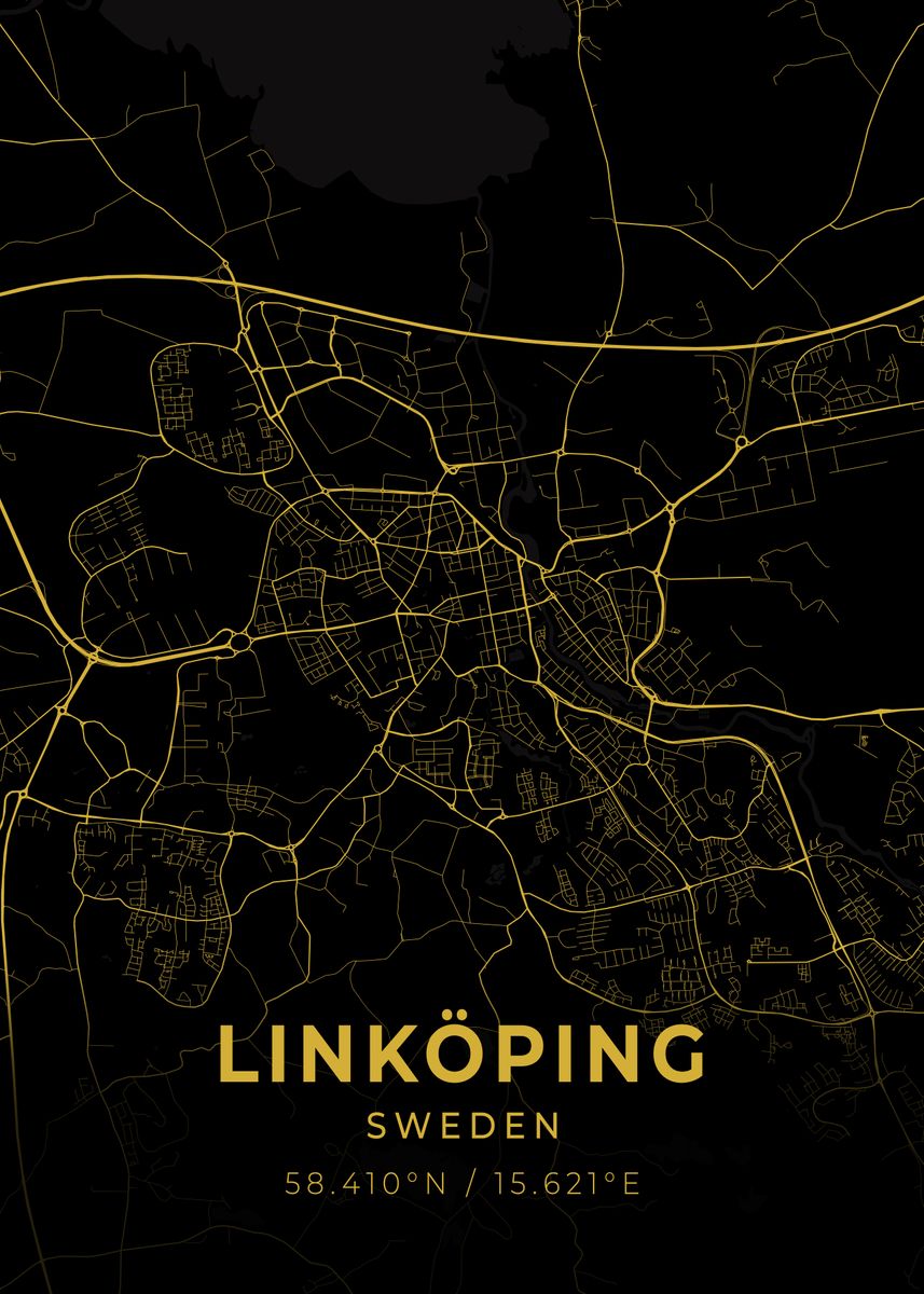 'Linkoping Sweden' Poster, picture, metal print, paint by Conceptual ...