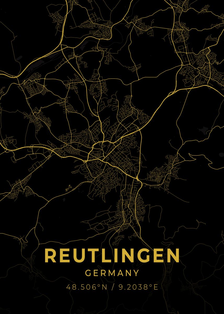 'Reutlingen Germany' Poster, picture, metal print, paint by Conceptual ...