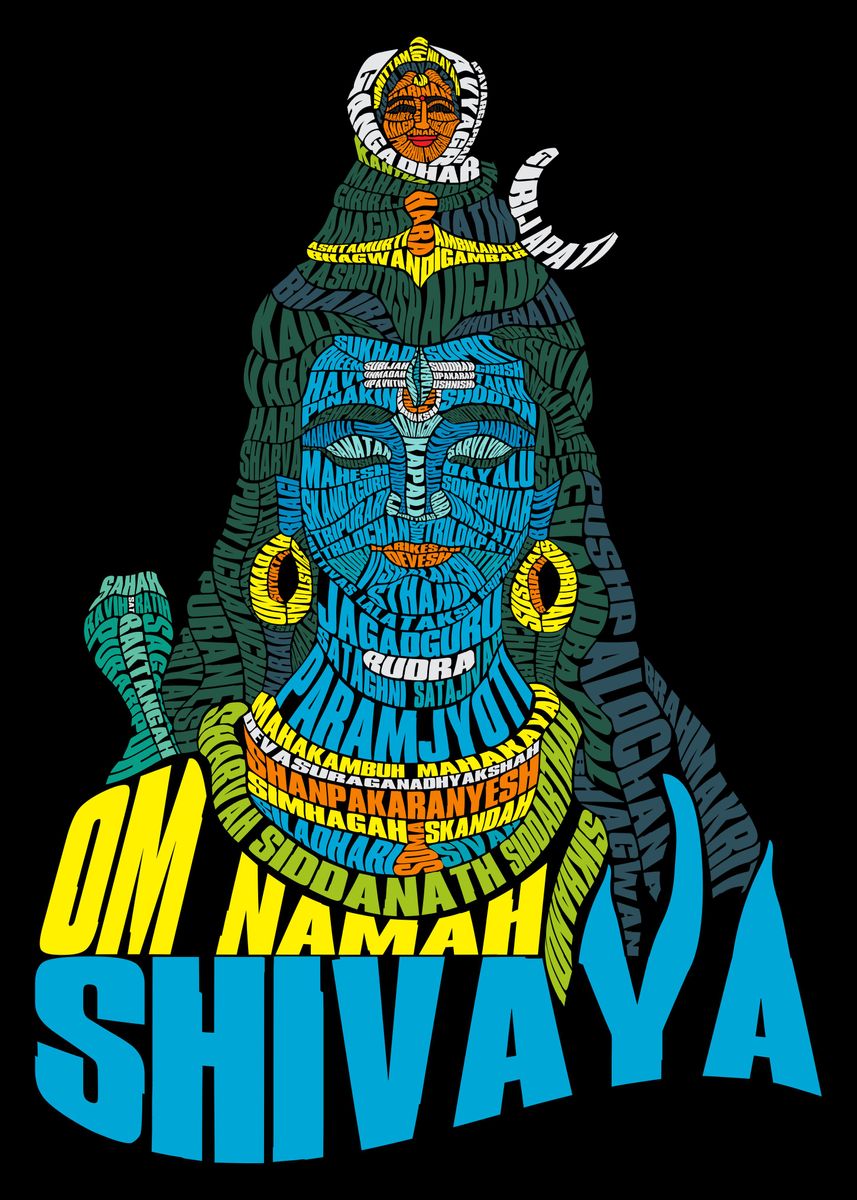 'Shiva Typography' Poster, picture, metal print, paint by Amrendra ...
