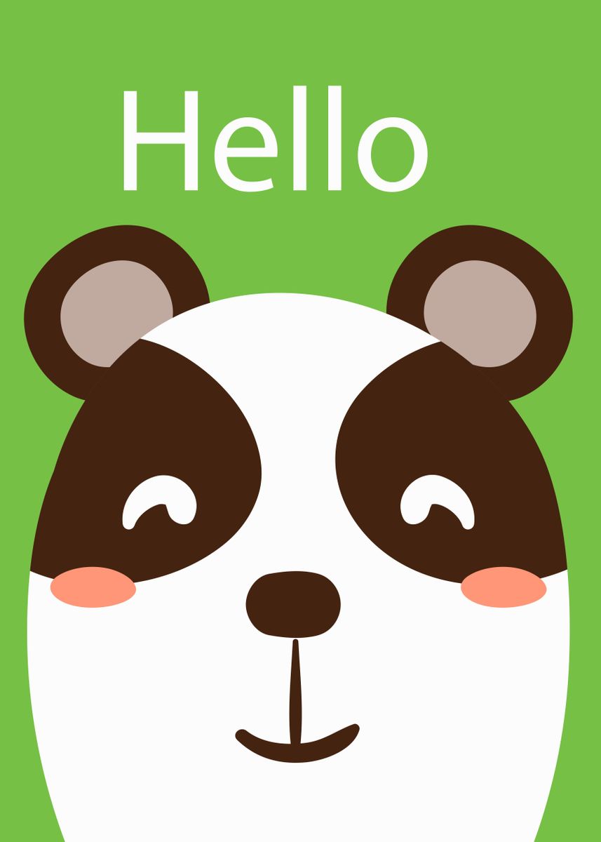 'hello panda' Poster by Queensy Collin | Displate