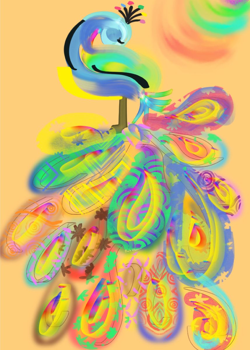 'Printed peacock 3' Poster by NAVITA | Displate