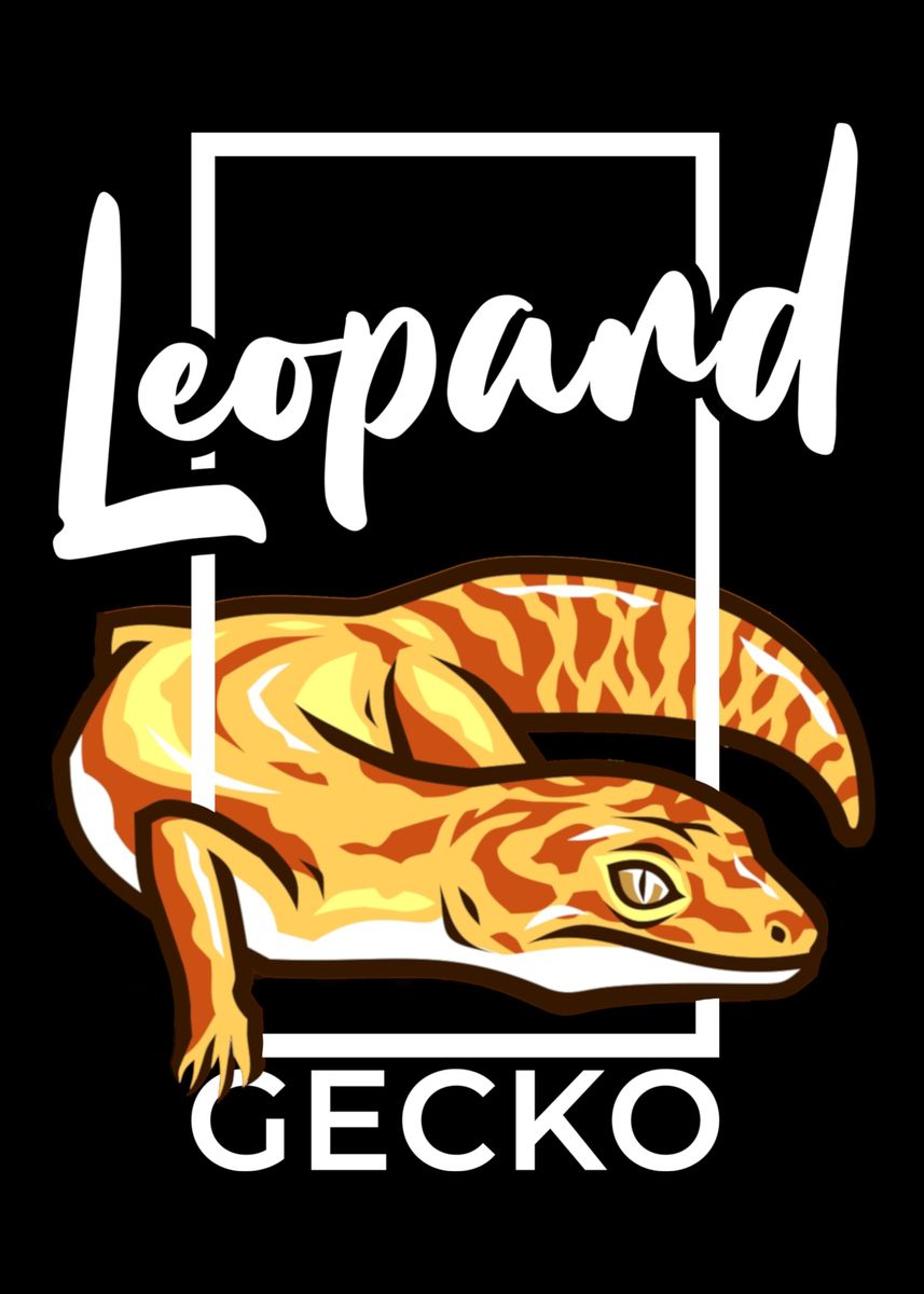 'Leopard Gecko Geometric' Poster, picture, metal print, paint by Jon ...