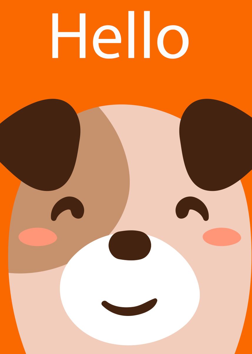 'hello dog' Poster, picture, metal print, paint by Queensy Collin ...