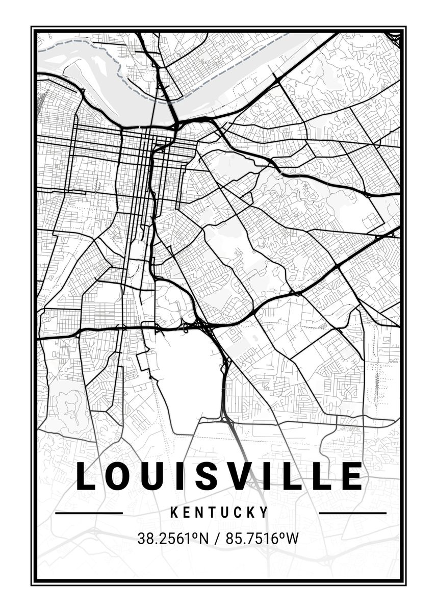'Louisville Light Map' Poster, picture, metal print, paint by Tien ...