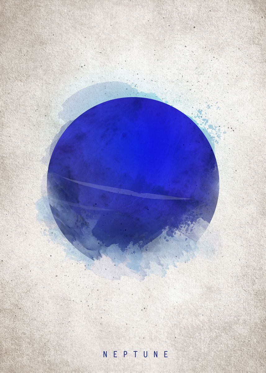 'Watercolor Netuno' Poster, picture, metal print, paint by Cosmologic ...