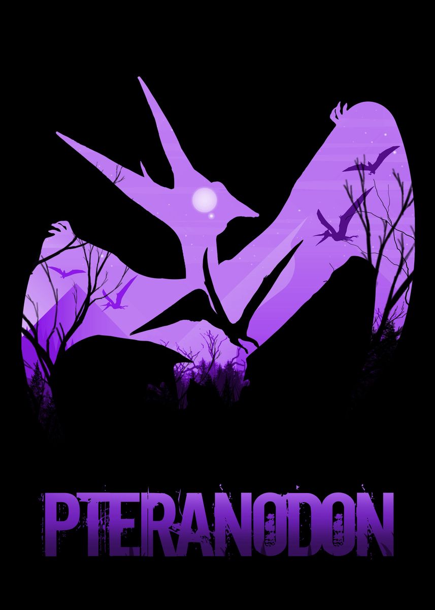 'Pteranodon Sunset' Poster, picture, metal print, paint by Meca Artwork ...