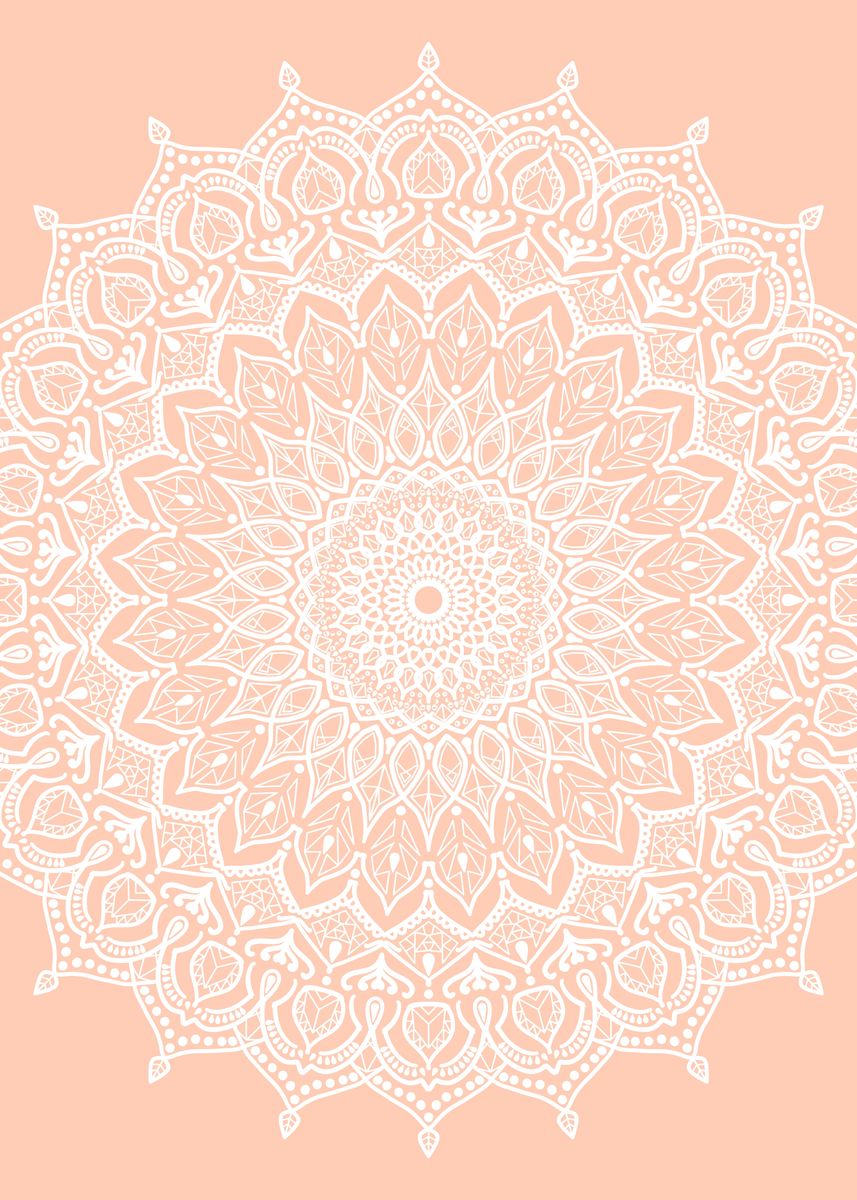 'Apricot Mandala' Poster, picture, metal print, paint by ArtBy Tekoro ...