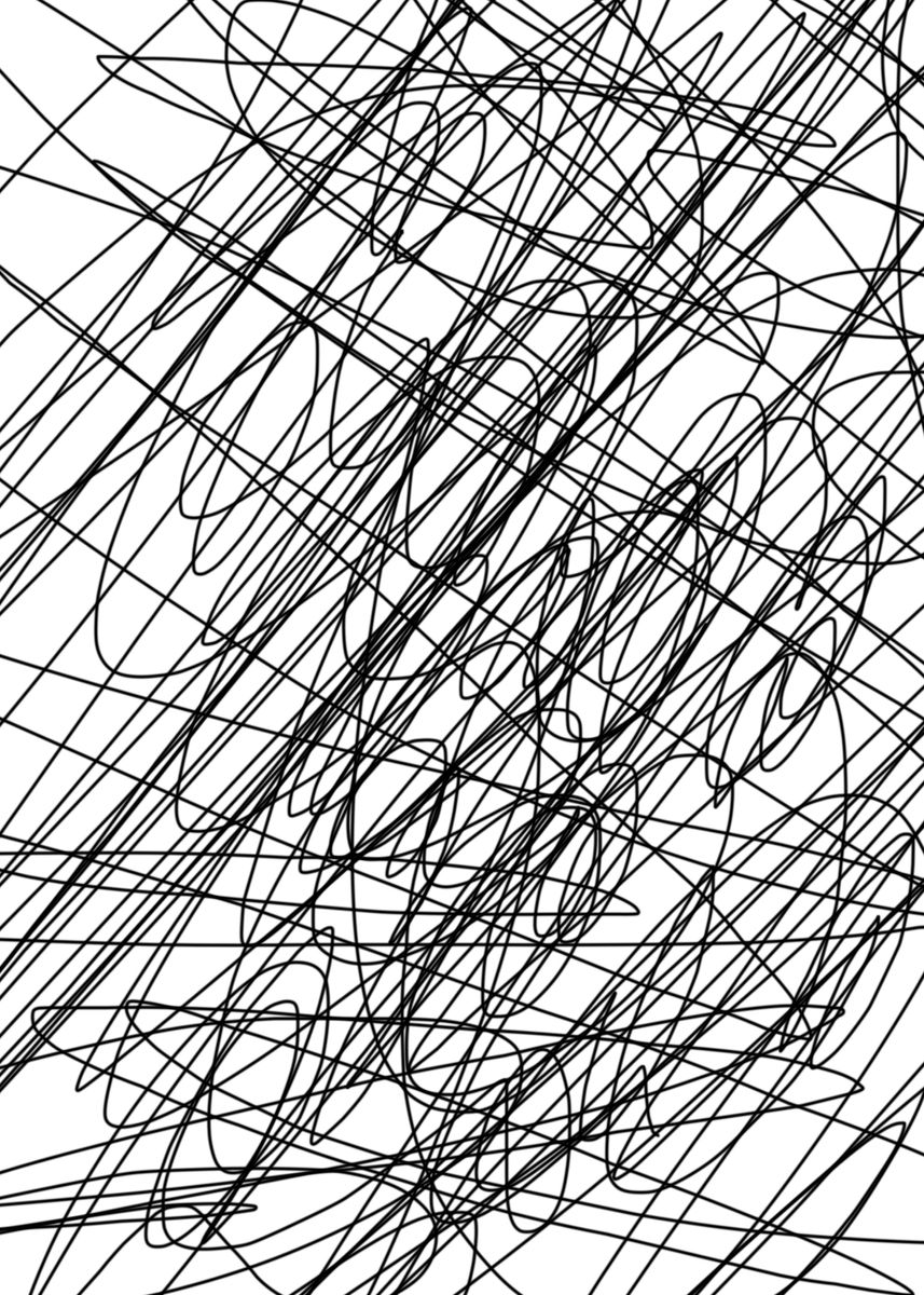 'ABSTRACT LINE CURVE PEN' Poster, picture, metal print, paint by LAST ...