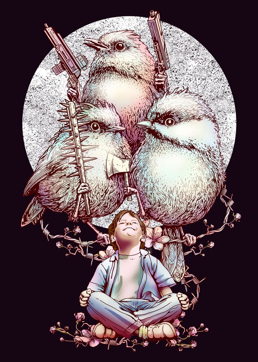 'KILLER BIRDS' Poster, picture, metal print, paint by Adam Lawless ...