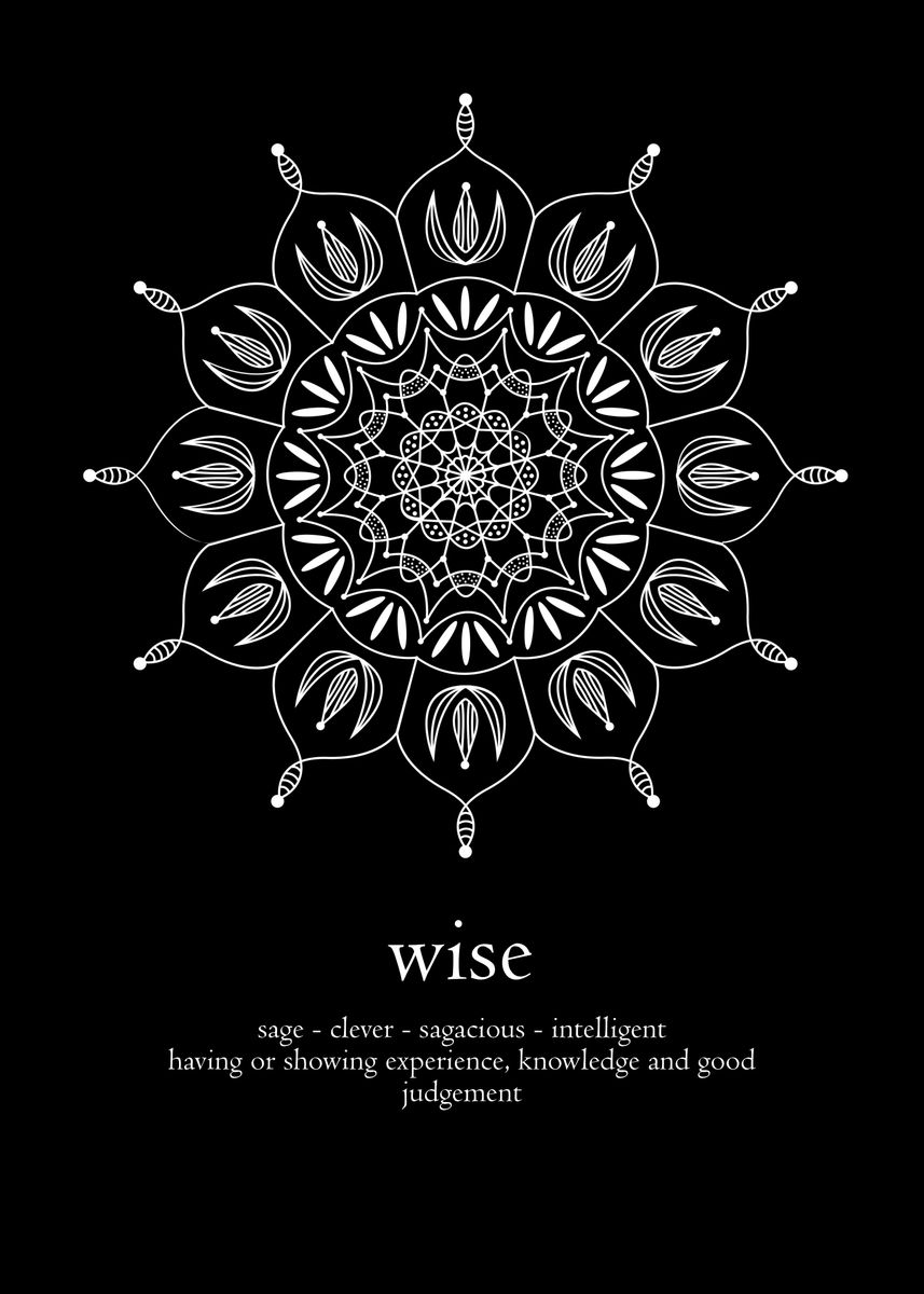'Mandala word wise' Poster, picture, metal print, paint by Leviosa ...
